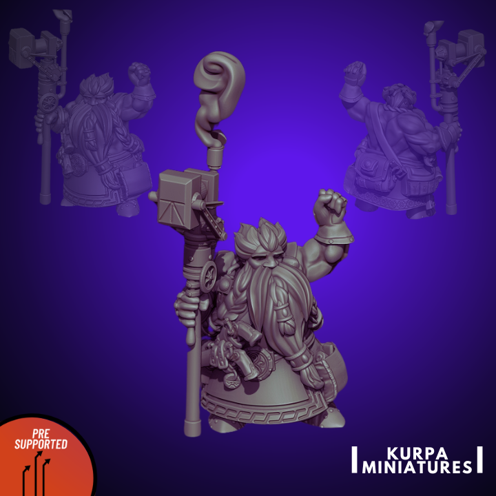 3D Printable Dwarf Engineer by Kurpa Miniatures